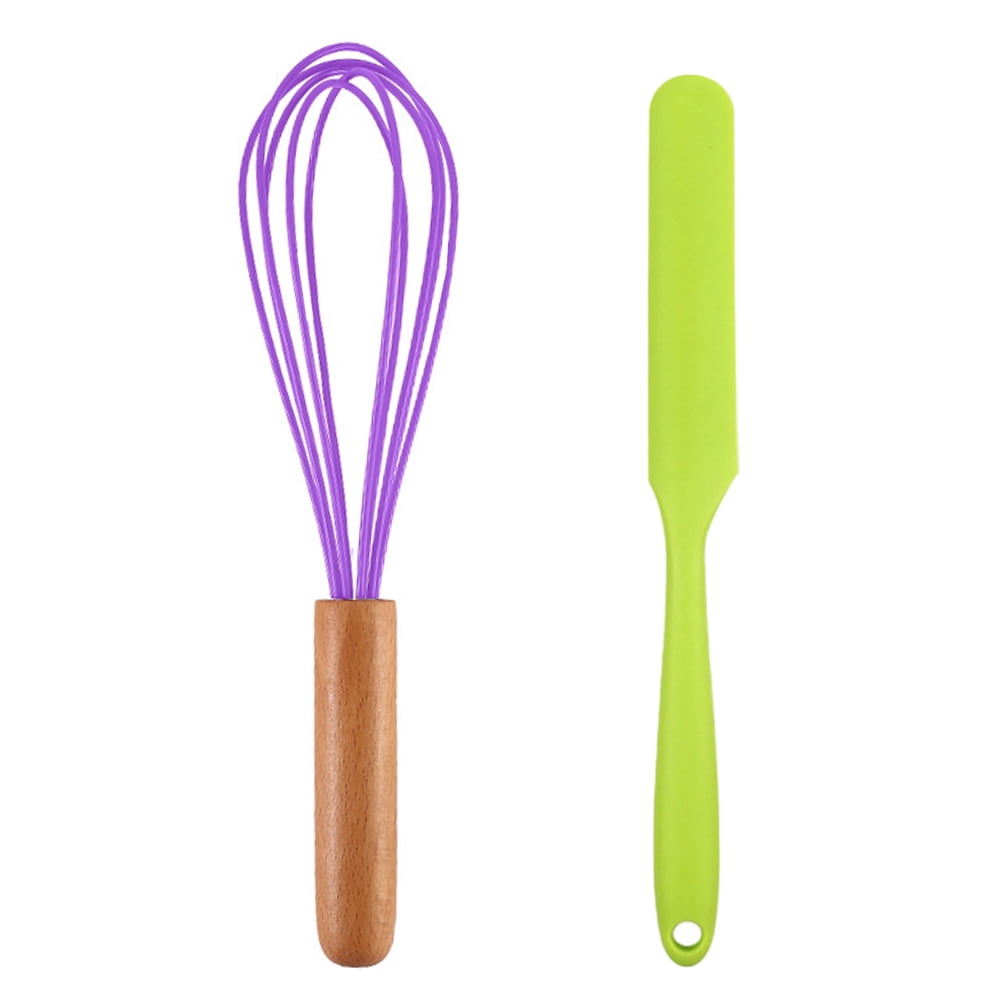 2 Piece Mini Kitchen Utensil Set- Silicone Kitchen Tools with wood ...