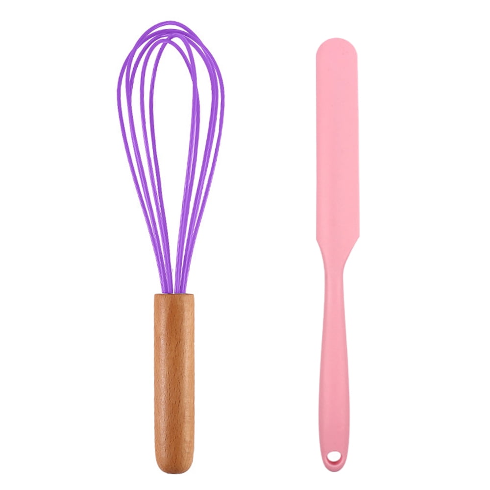 2 Piece Mini Kitchen Utensil Set- Silicone Kitchen Tools with wood ...