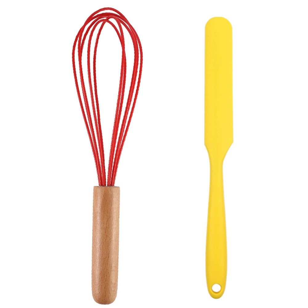 2 Piece Mini Kitchen Utensil Set- Silicone Kitchen Tools with wood ...