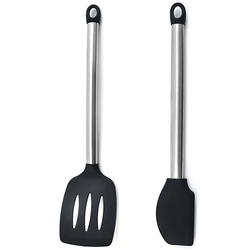 2 Piece Mini Kitchen Utensil Set- Stainless Steel and Silicone Kitchen ...