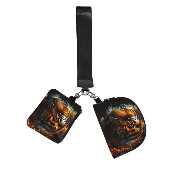 2-Piece Mini Wristlet Pouch Set Portable Sports Wrist Bag with Keychain ...