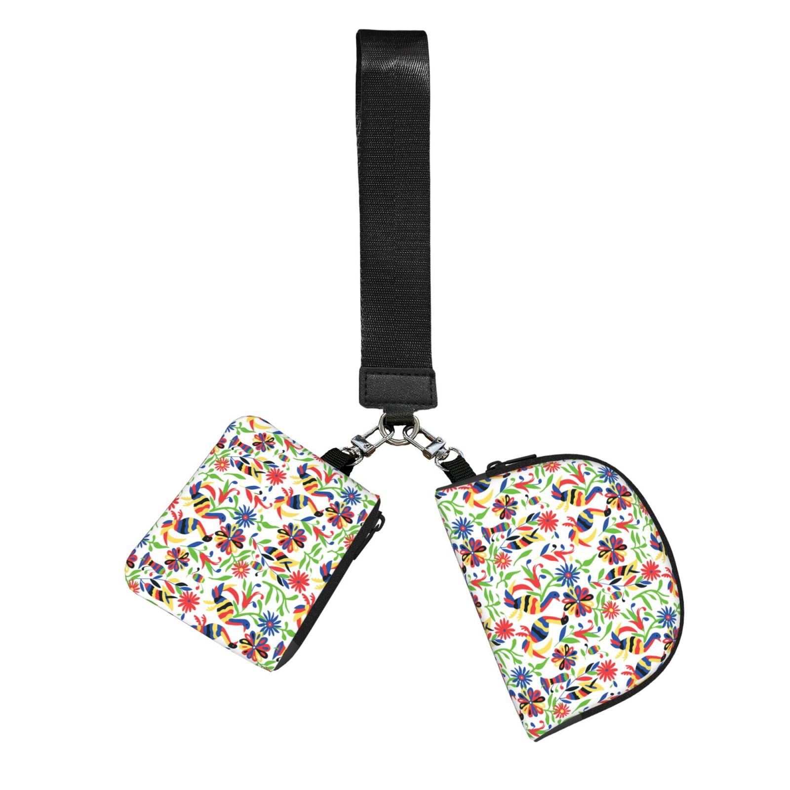 2-Piece Mini Wristlet Pouch Set Portable Sports Wrist Bag with Keychain ...