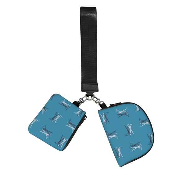 2-Piece Mini Wristlet Pouch Set Portable Sports Wrist Bag with Keychain ...