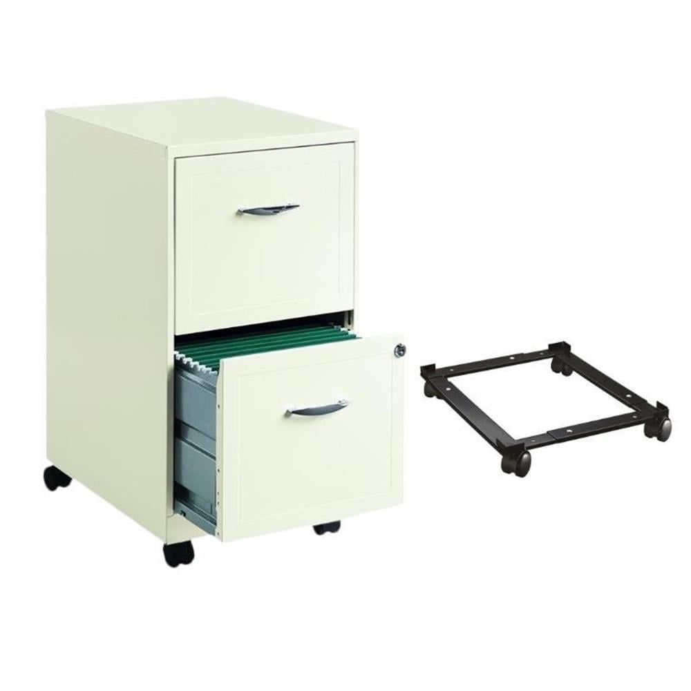 2 Piece Mobile Metal File Cabinet and Adjustable Mobile File Caddy ...