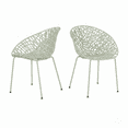 2-Piece Modern Geometric Lattice Patio Dining Chairs, Accent Chairs Set ...
