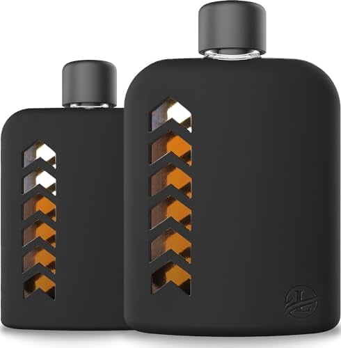 2-Piece Modern Glass Flask Set (100ml/240ml) - Sturdy with Cork ...