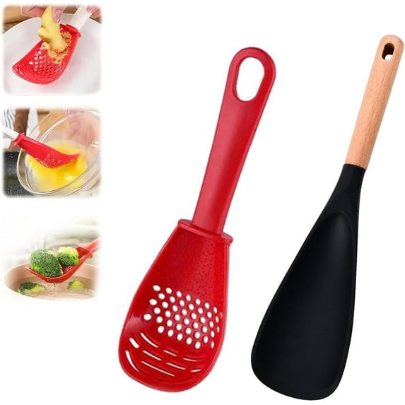2-Piece Multifunction Spatula Cooking Spoon, Multifunctional Kitchen ...