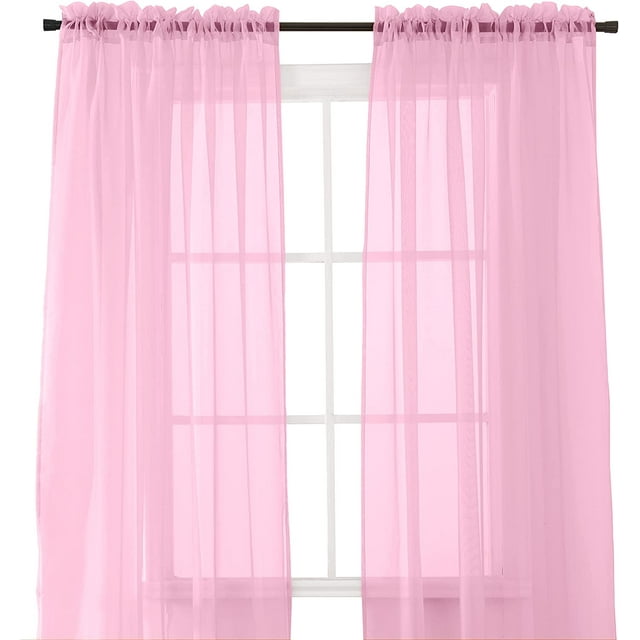2-Piece Multipurpose Solid Colored Drapes, Semi-Sheer Window Curtains ...