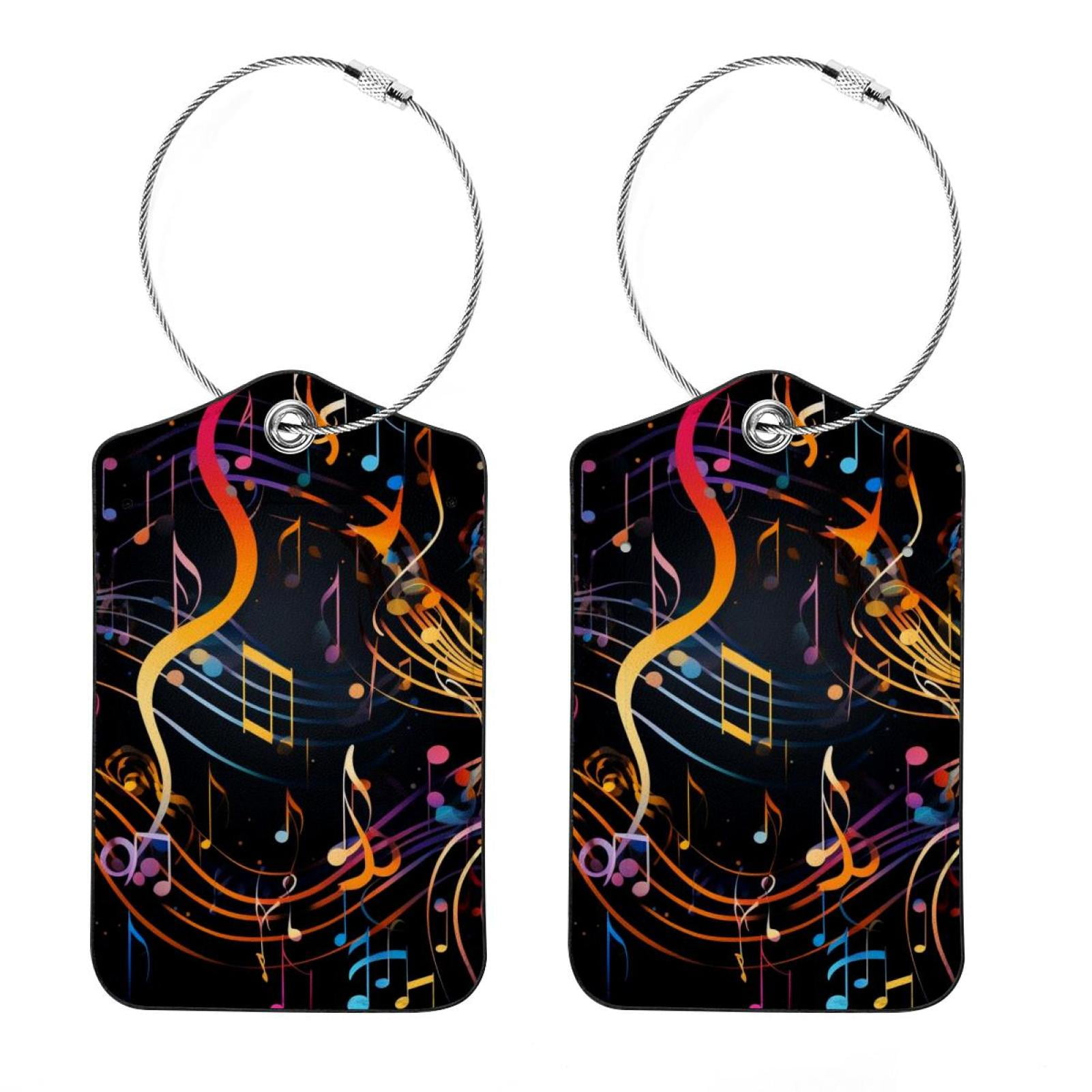 2 Piece Music Note Luggage Tag for Suitcase Identifiers Privacy Name ...