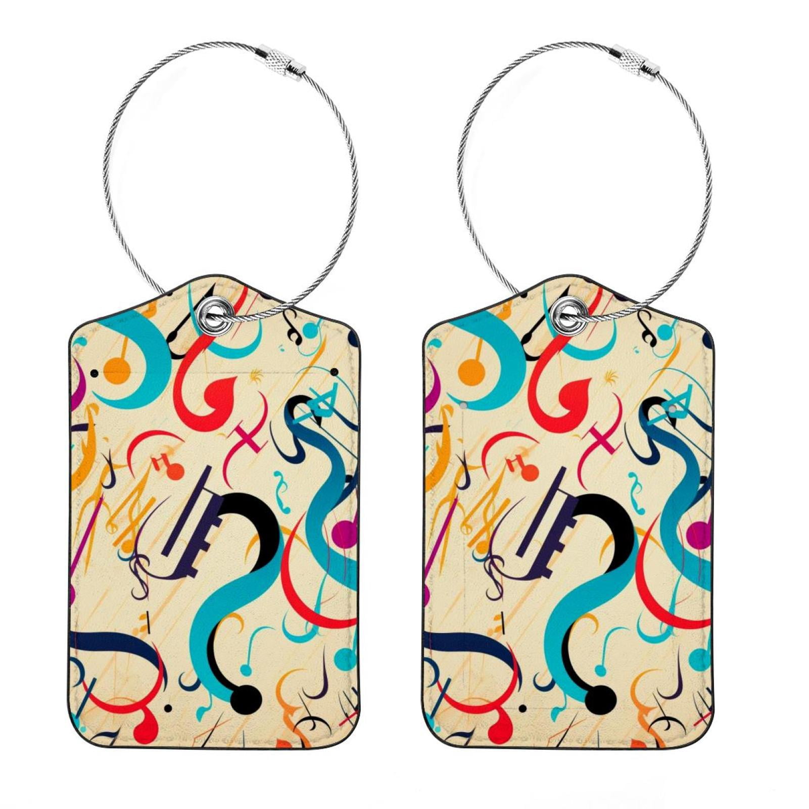 2 Piece Music Note Luggage Tag for Suitcase Identifiers Privacy Name ...