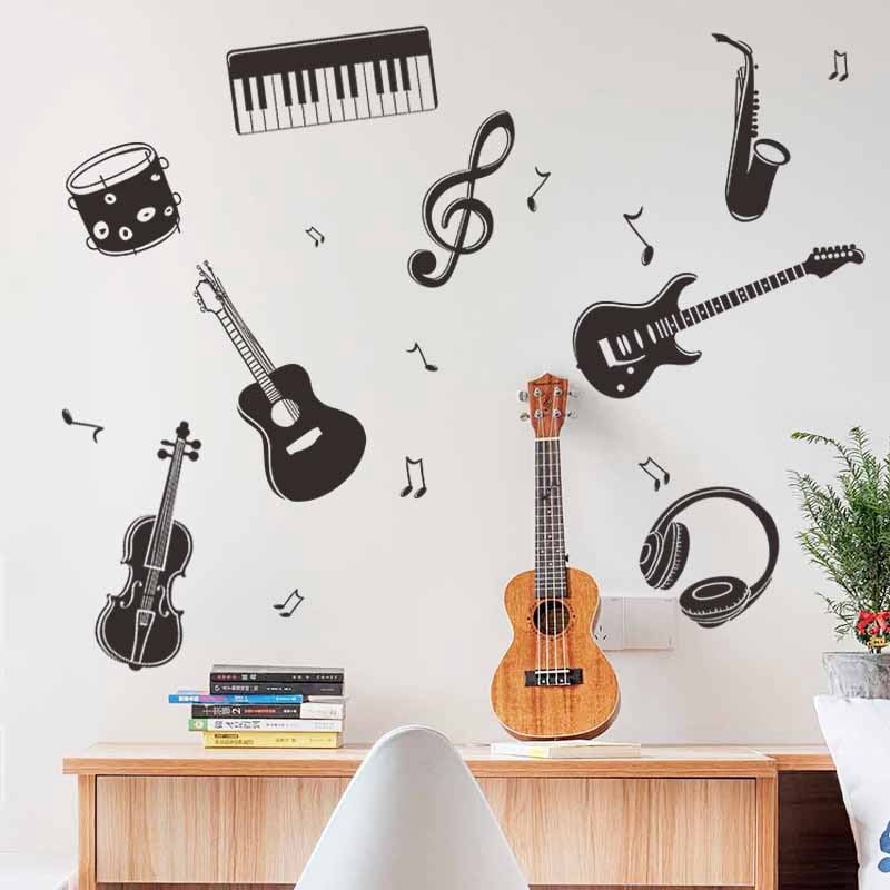 2-Piece Music Note Wall Decals for Guitar and Piano - Ideal for Music ...