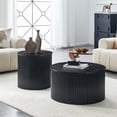 2-Piece Nesting Coffee Table Set, Roman Column Design MDF Round Tables ...