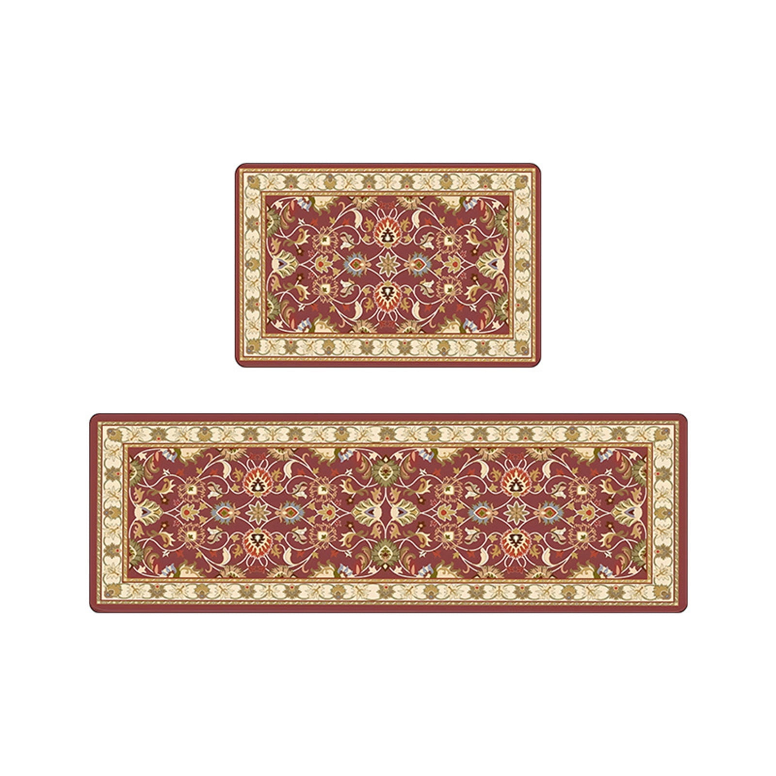 2 Piece Non Slip Kitchen Rug Set for Families and Home Cooks, Washable ...