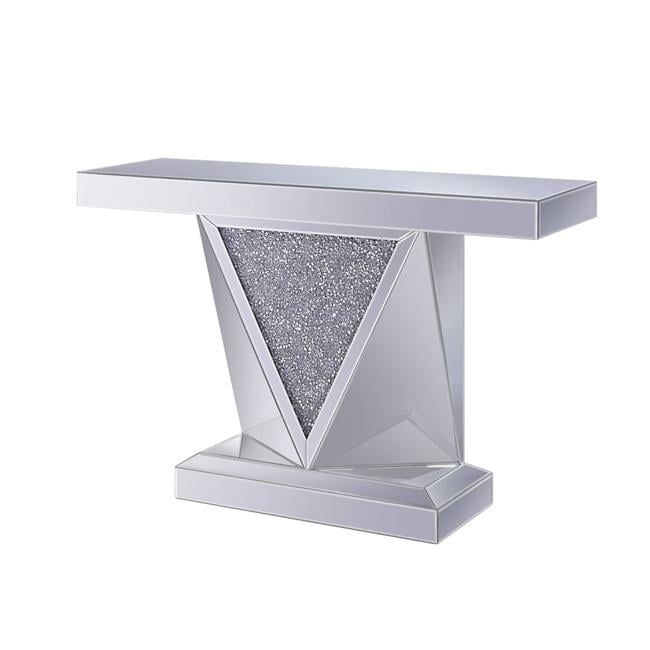 2 Piece Noralie Console Table, Mirrored & Faux Diamonds - 31 x 47 x 14 ...