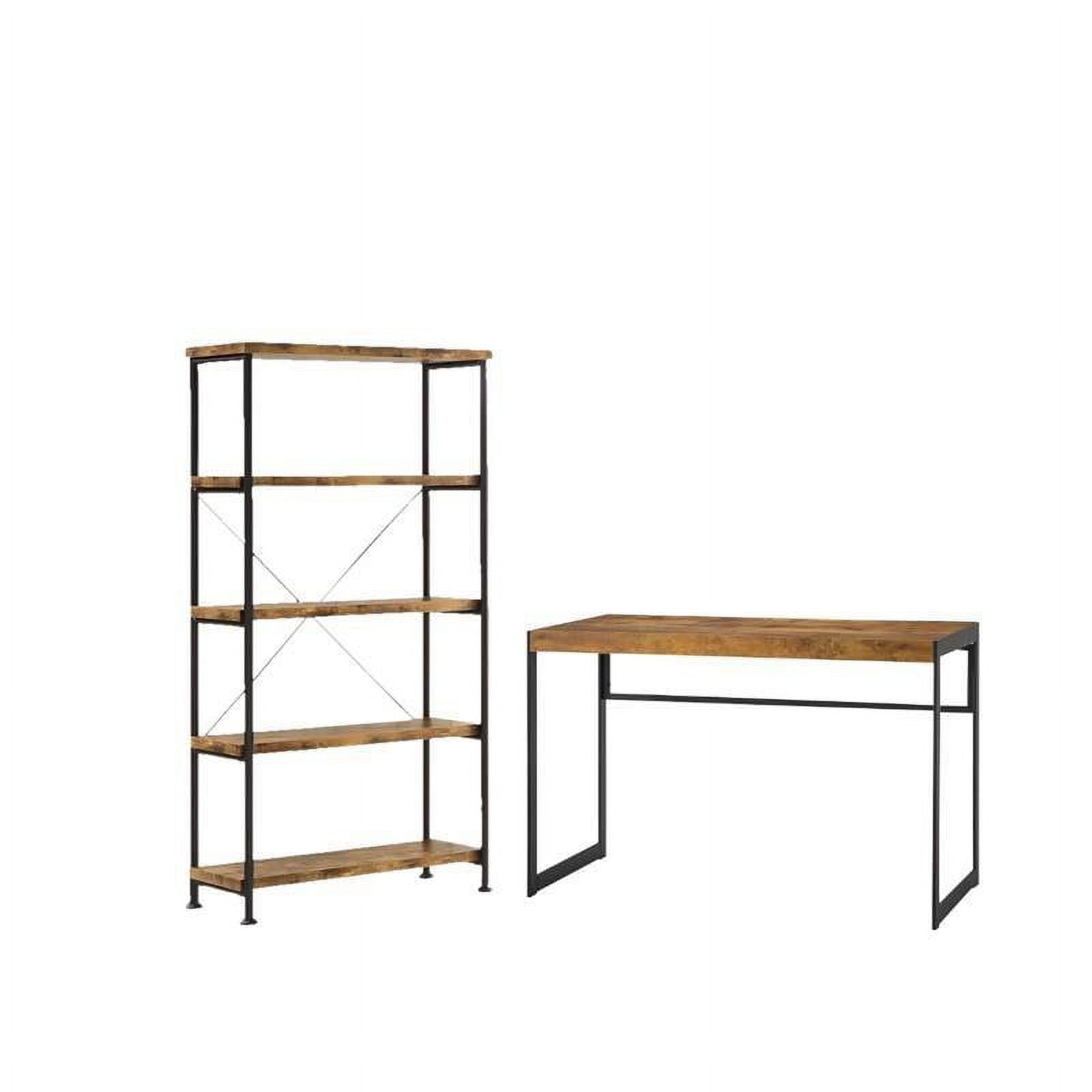 2 Piece Office Set with Bookcase and Desk in Wood - Walmart.com