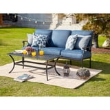 2-Piece Outdoor 3-Seater Sofa and Coffee Table Conversation Set ...