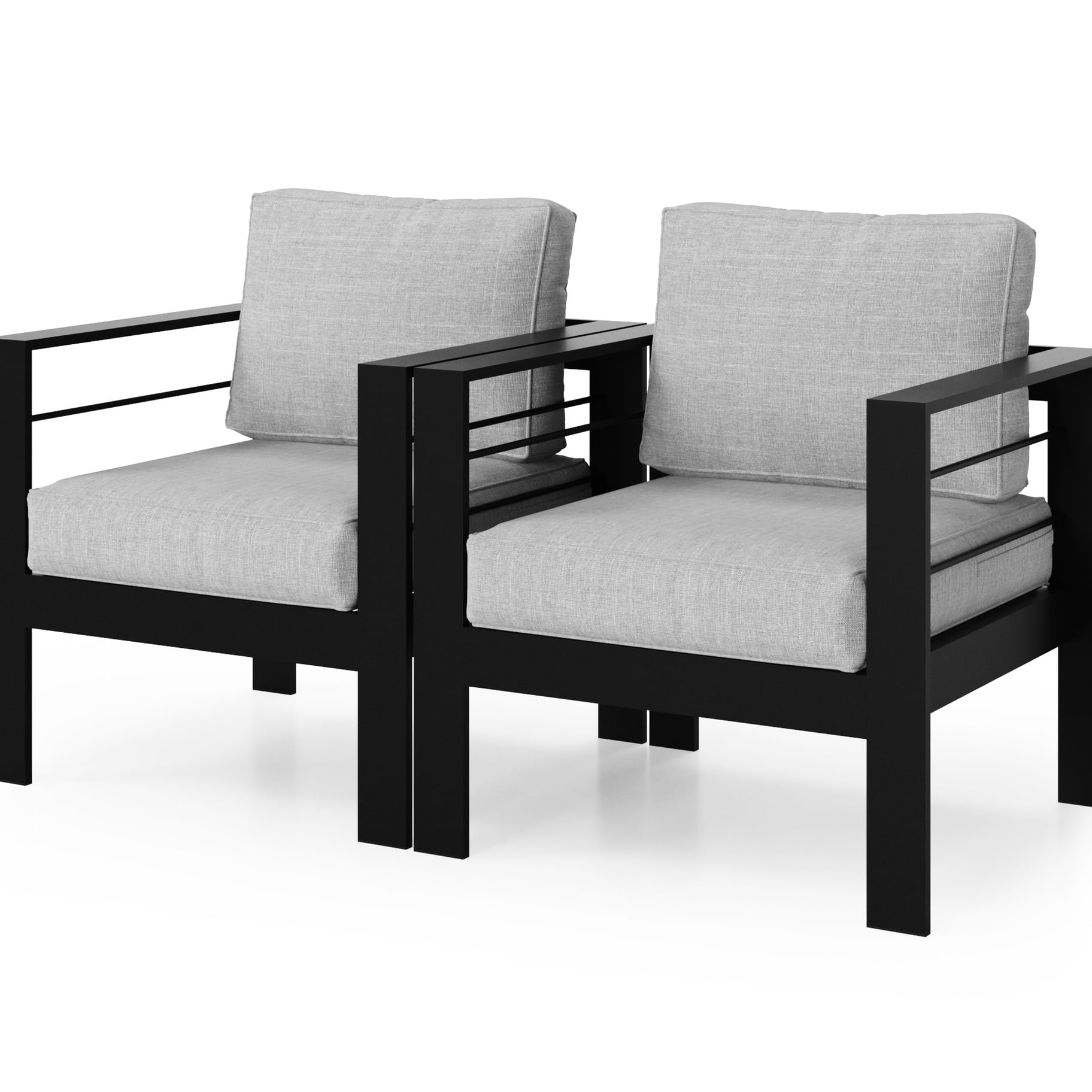 2-Piece Outdoor Aluminum Sofa | Olefin Fabric Cushion Covers | Fade ...