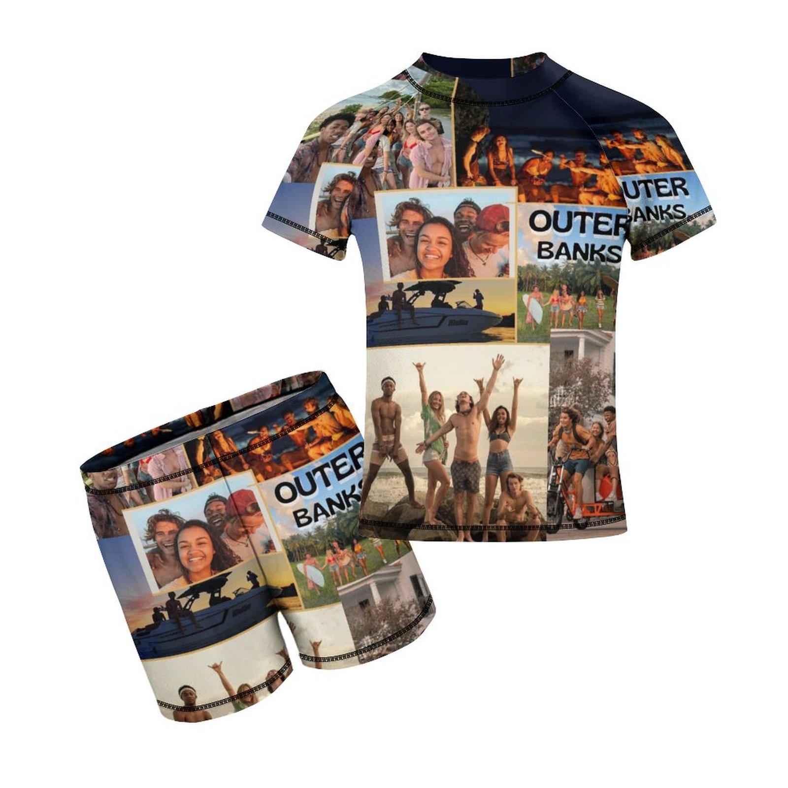 2 Piece Outer Banks JJ Maybank Rash Guard Set Summer Swim Shirts with ...