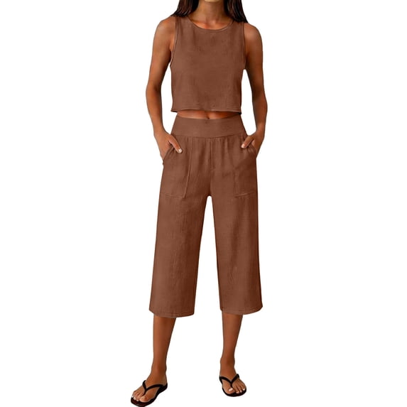2 Piece Outfit Sets for Women Plus Size 2026 Summer Fashion Sleeveless ...