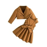 2 Piece Outfit Toddler Baby Girl Crop Blazer Jacket Tie Knot Ruffle ...