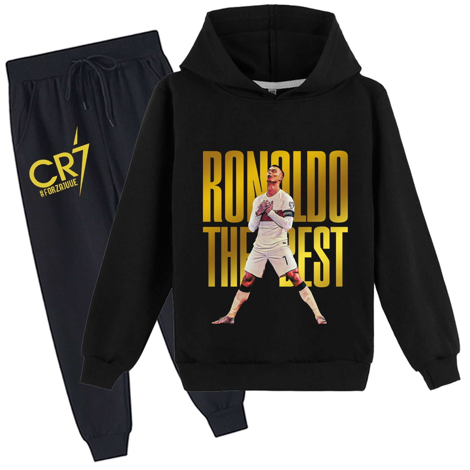 2 Piece Outfits Long Sleeve Sweatpants Set Kids Cristiano Ronaldo ...