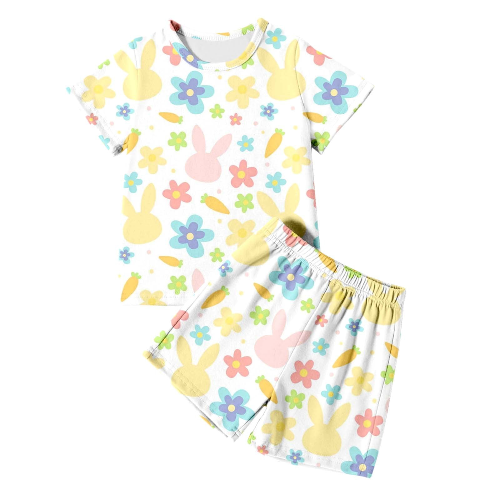 2 Piece Outfits Sets for Boys Easter Themed Shorts Cute Graphic Short ...