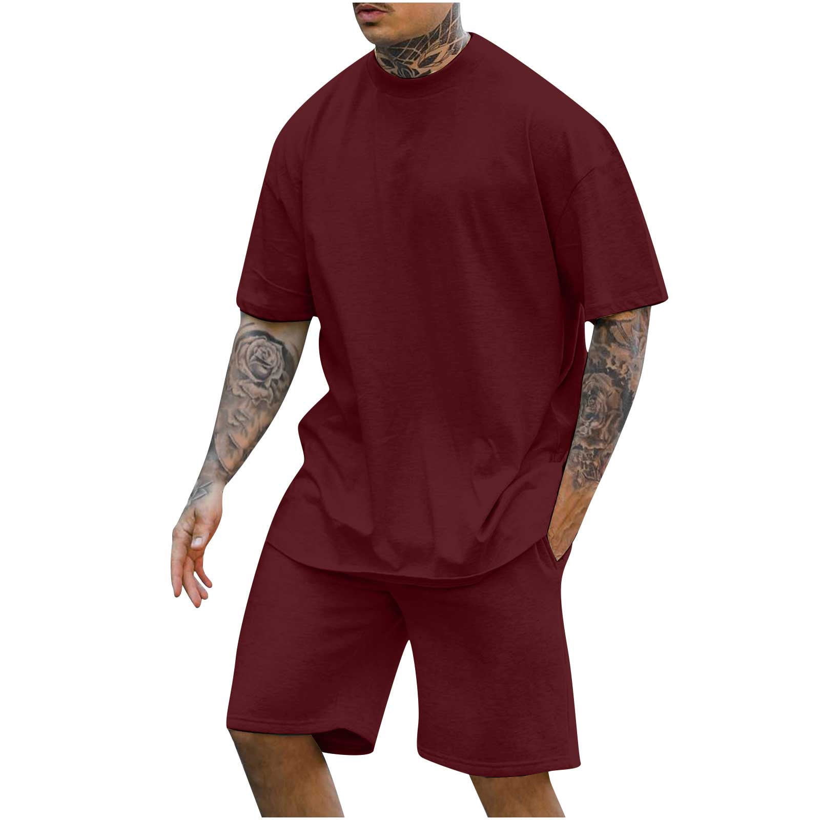 2 Piece Outfits for Men Going-Out Sets Athletic Workout Tracksuits Mens ...