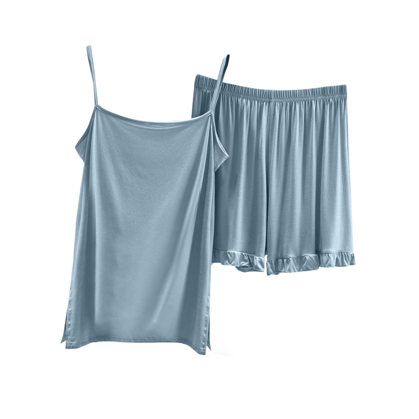 2 Piece Pajamas Sets Women Cami Top and Shorts Sleepwear Set 2025 ...