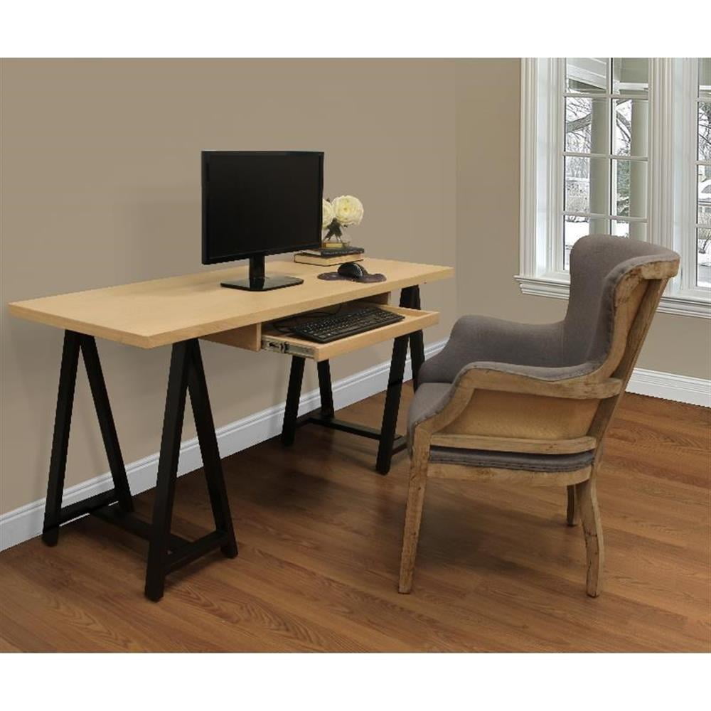 2-Piece Paolini Executive Desk Set with Phil Gray Exposed Wood Frame ...