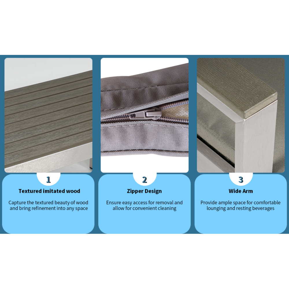 2 Piece Patio Furniture Set, 2 Seat Sofa with Coffee Table, Multi Angle ...