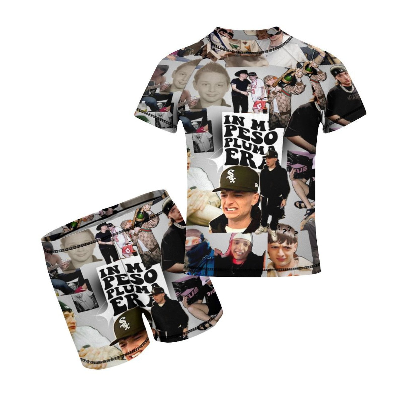 2 Piece Pe-so Plum Rash Guard Summer Swim Shirts with Shorts Set ...