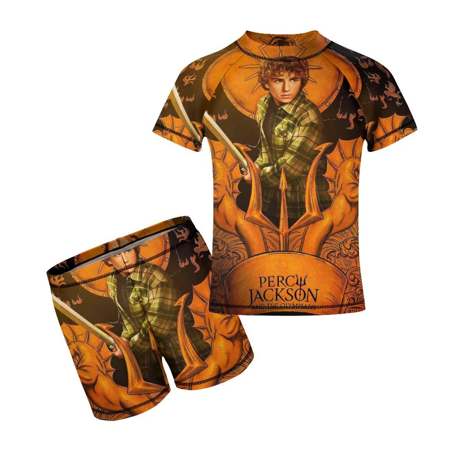 2 Piece Percy Jack-so Bathing Suits Rash Guard Swim Shirts with Shorts ...