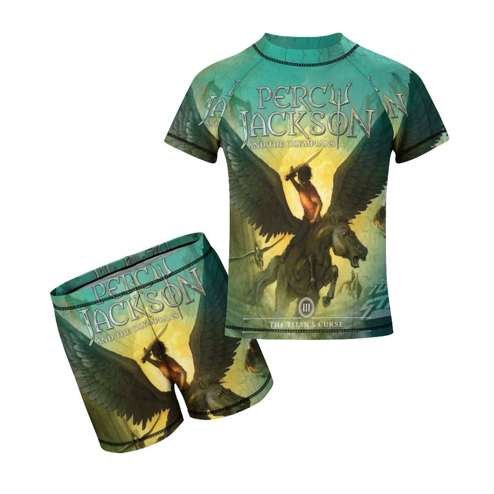 2 Piece Percy Jack-so Bathing Suits Rash Guard Swim Shirts with Shorts ...