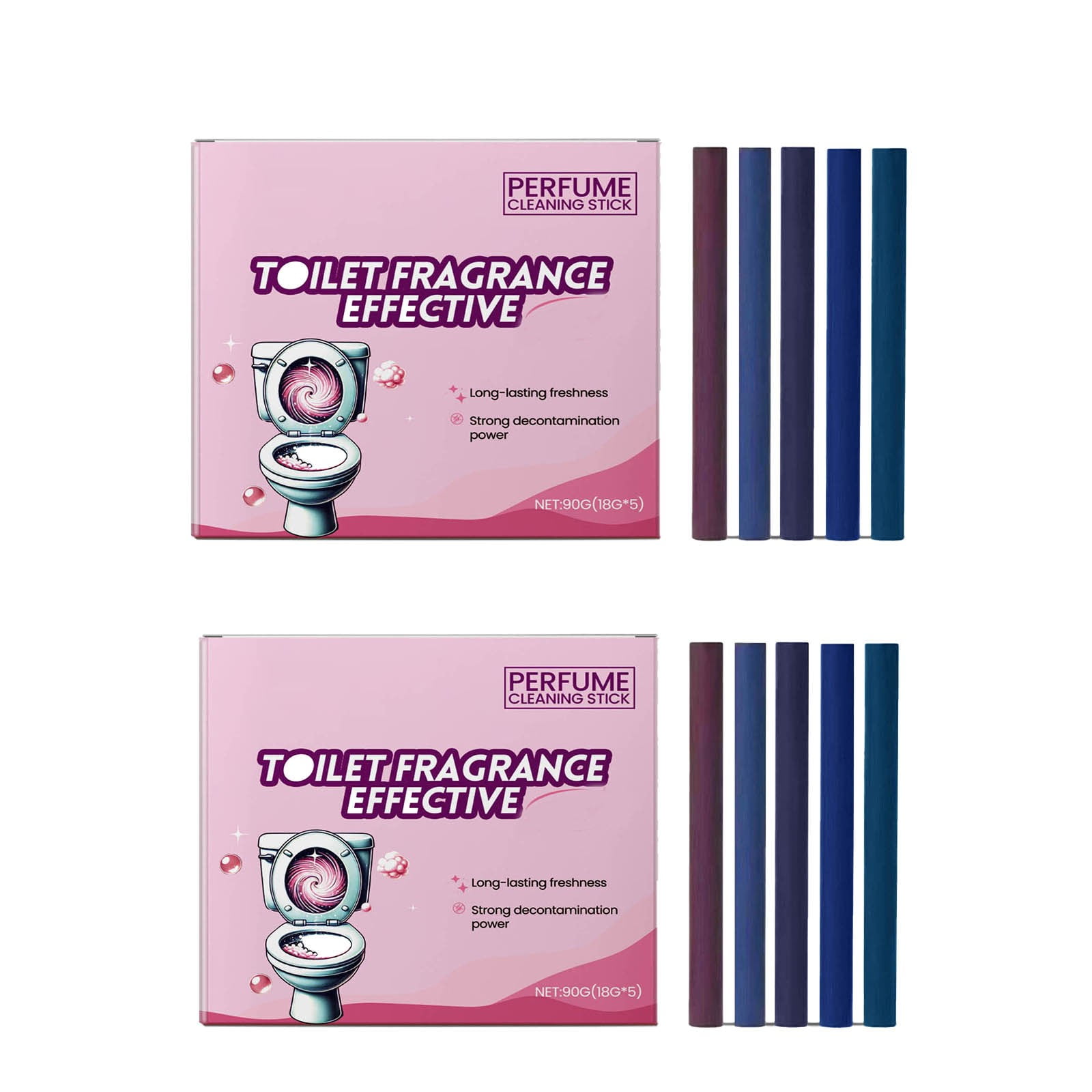 2-Piece Perfumed Toilet Cleaner Sticks, Stainless Steel Design, Non ...
