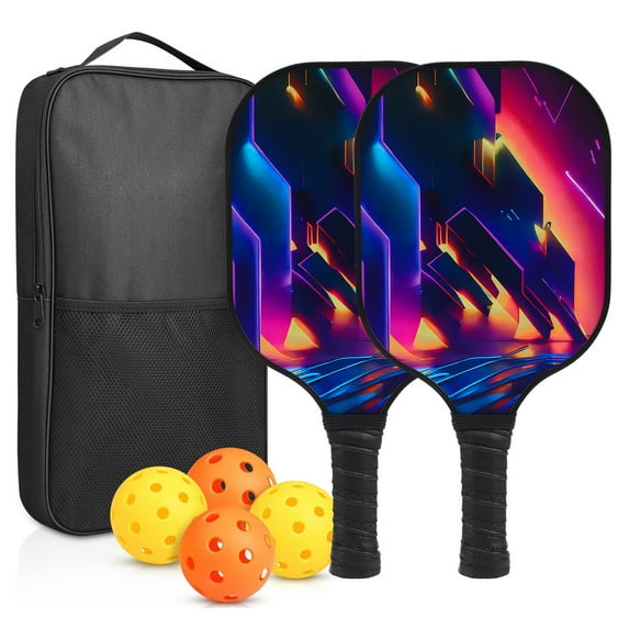 2-Piece Pickleball Racket Set - Honeycomb Core Paddles with Spin ...