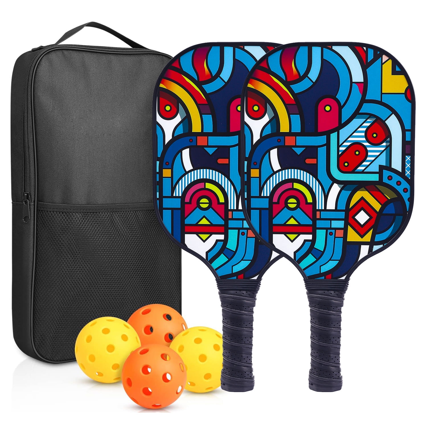 2-Piece Pickleball Racket Set - Honeycomb Core Paddles with Spin ...