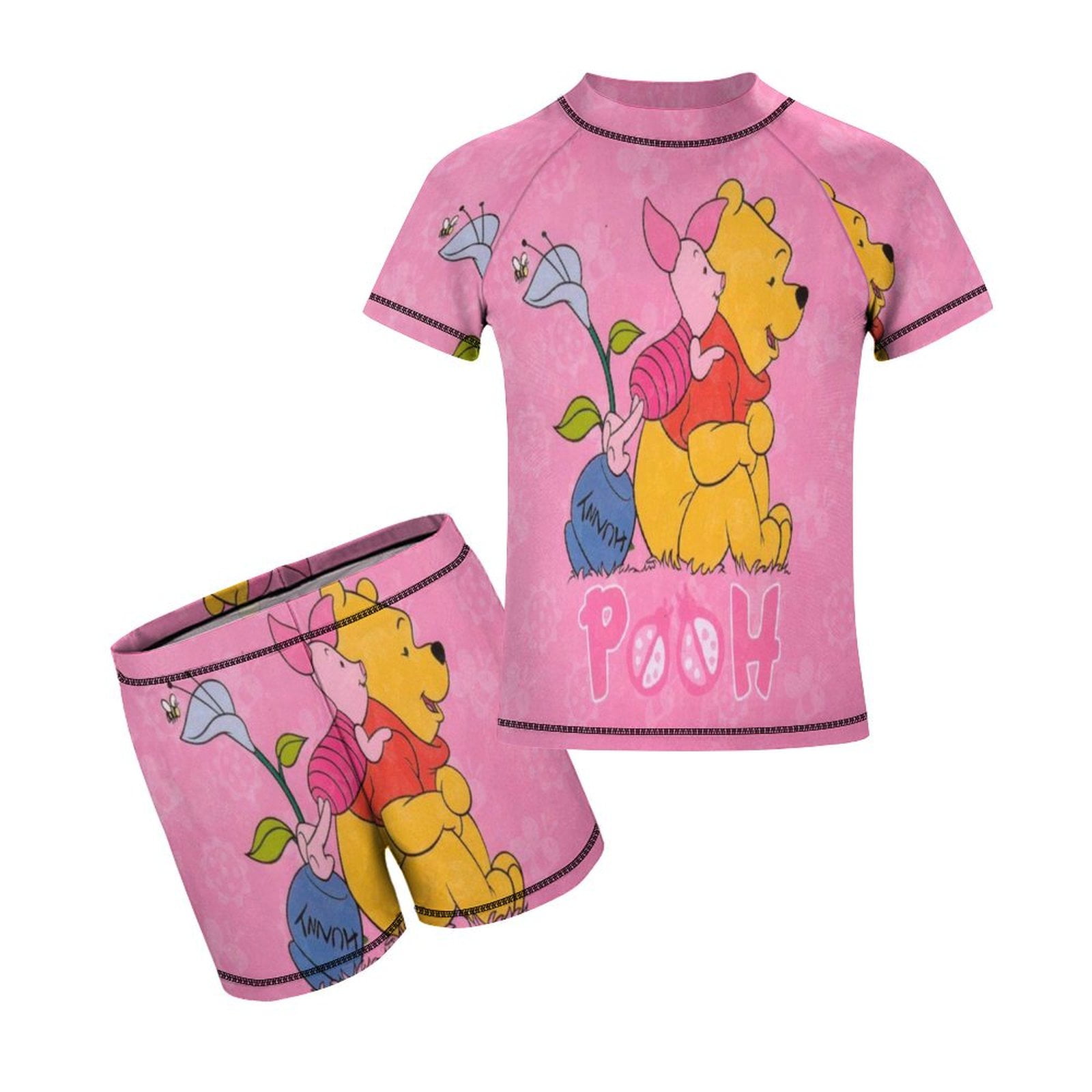 2 Piece Pigl-e Bathing Suits Rash Guard Swim Shirts with Shorts Set ...