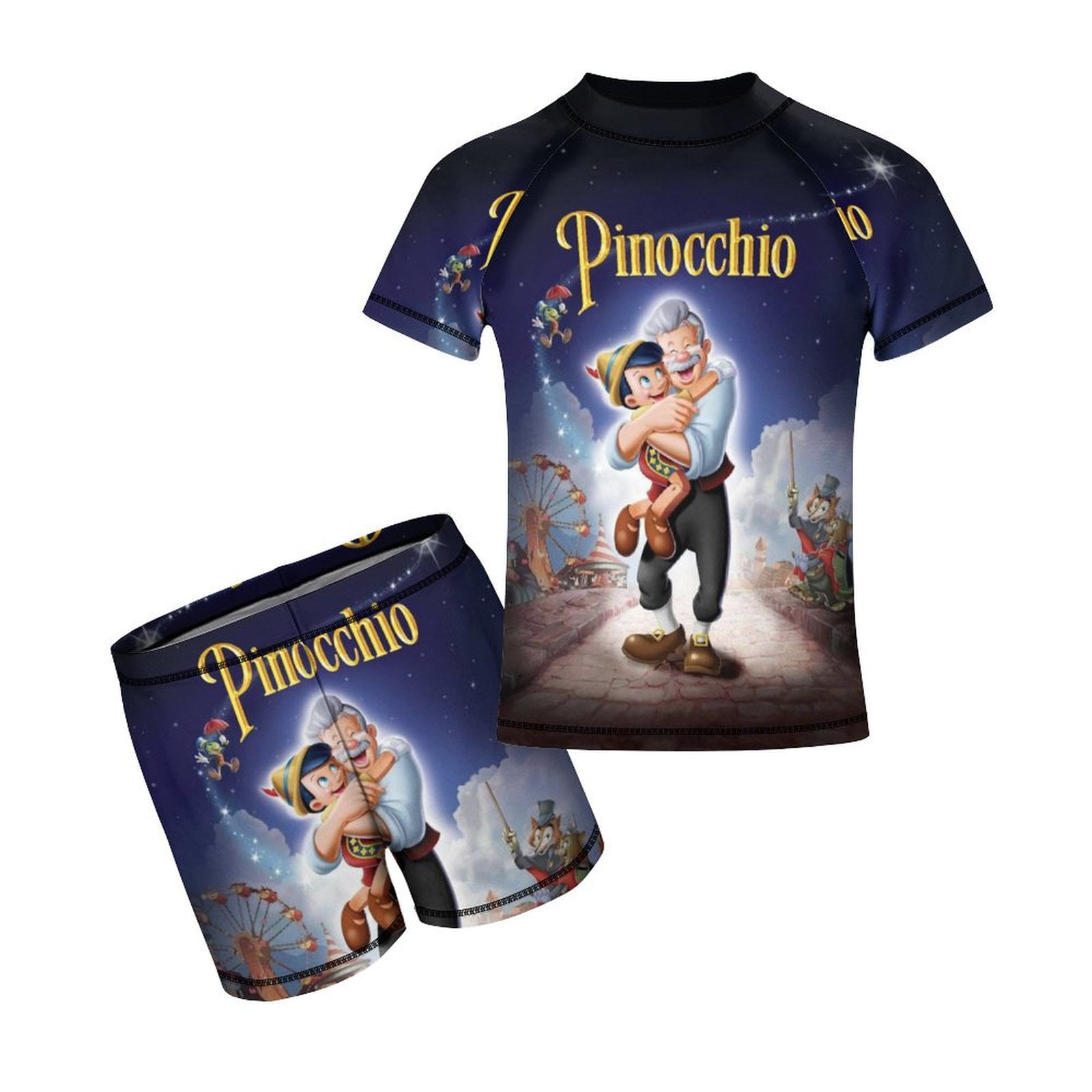 2 Piece Pinoc-Chi Boys Short Sleeve Swimsuit Rash Guard Sets Swimwear - Walmart.com