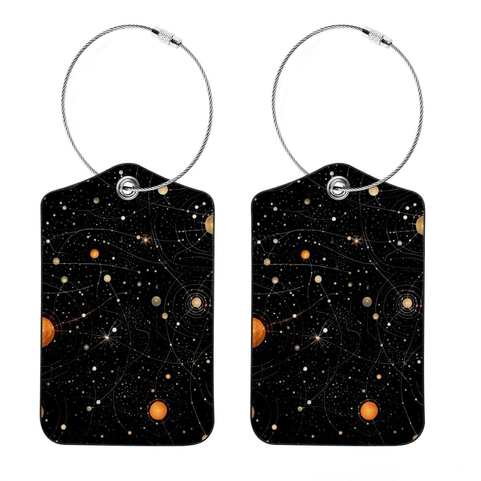 2 Piece Planet Star Luggage Tag for Suitcase Identifiers Privacy Name ...