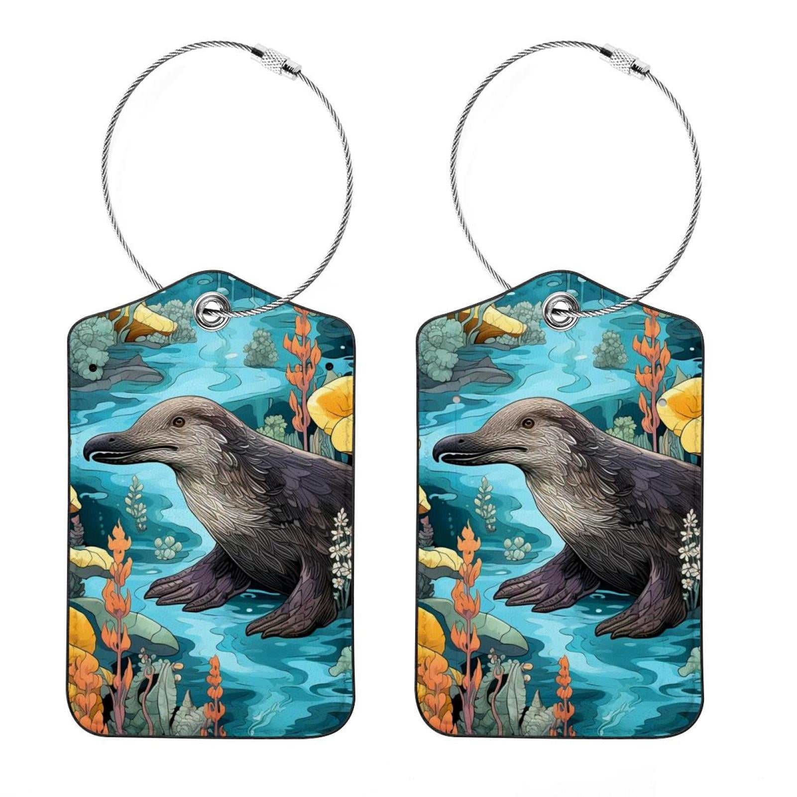 2 Piece Platypus Luggage Tag for Suitcase Identifiers Privacy Name ...
