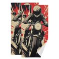 2-Piece Polyester cotton Towel Set Absorbent Black Red Motorcycle Hand ...