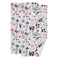 2-Piece Polyester cotton Towel Set Absorbent Hand Drawn Cat Flower Hand ...