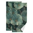 2-Piece Polyester cotton Towel Set Absorbent Lotus Leaf Hand Towel Bath ...