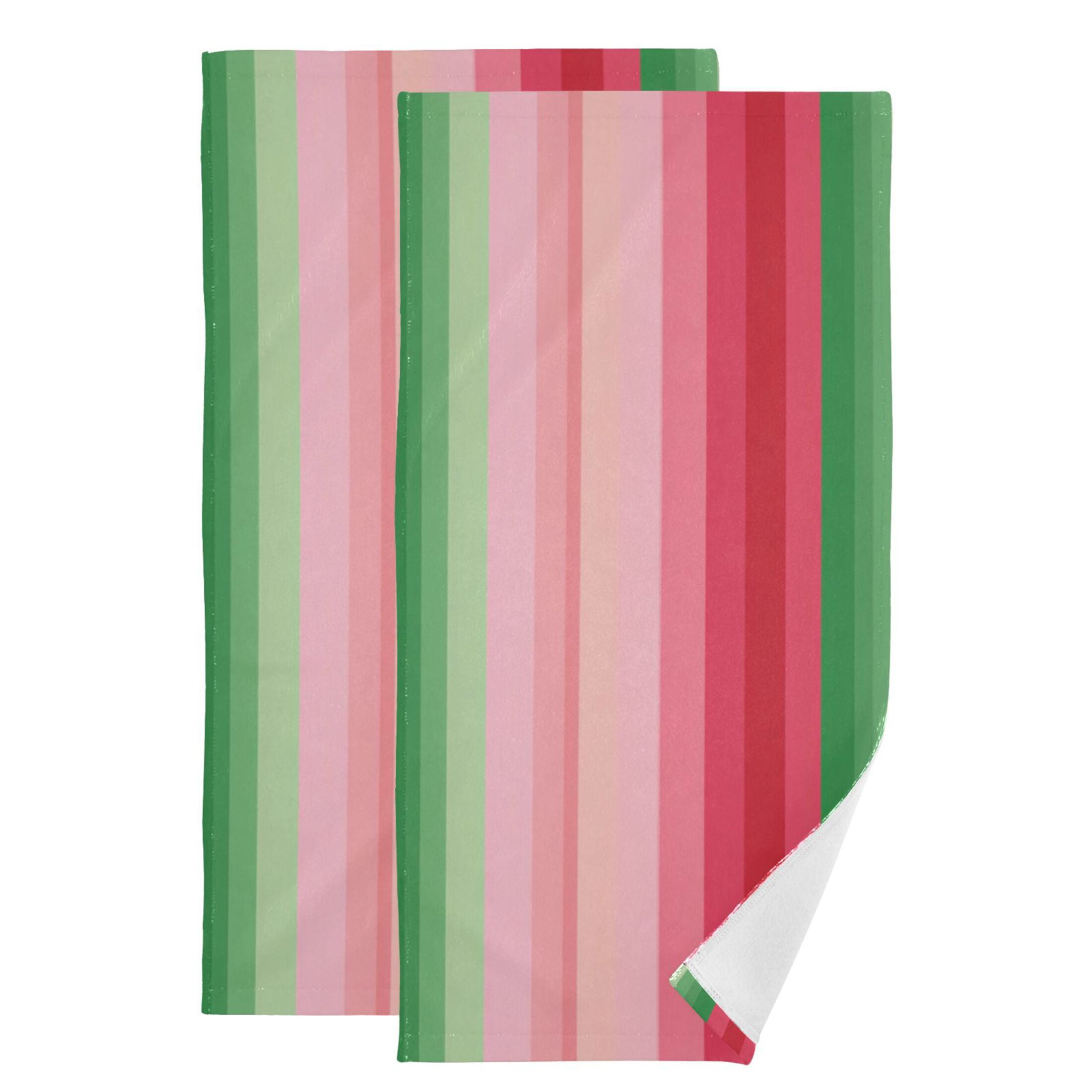 2-Piece Polyester cotton Towel Set Absorbent Watermelon Color Hand ...