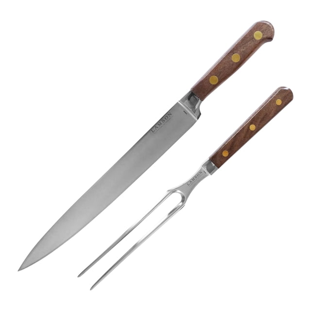 2-Piece Premier Forged Carving Set - Walnut - Walmart Business Supplies