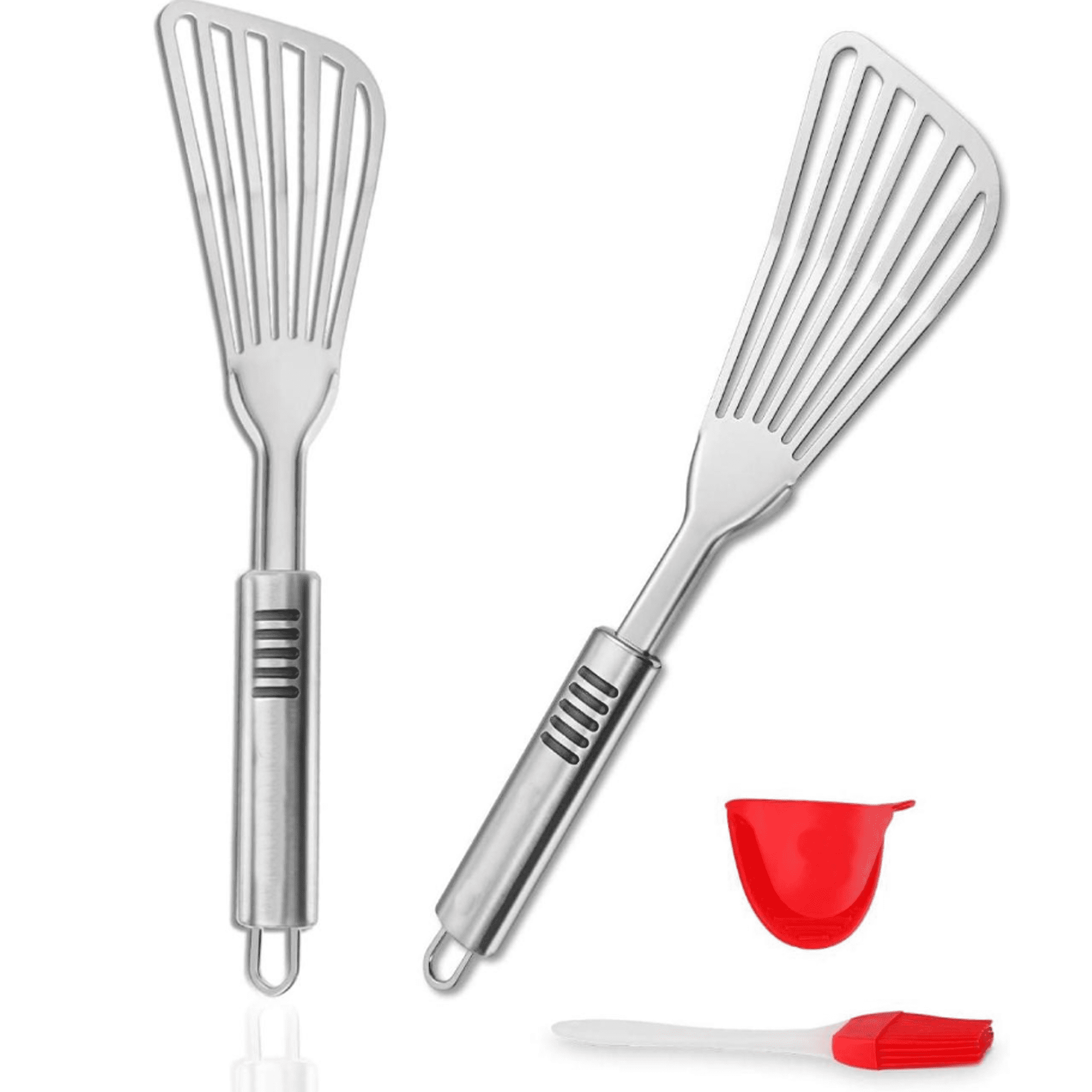 2-Piece Premium Fish Spatula Set, Big Size Stainless Steel, Slotted ...