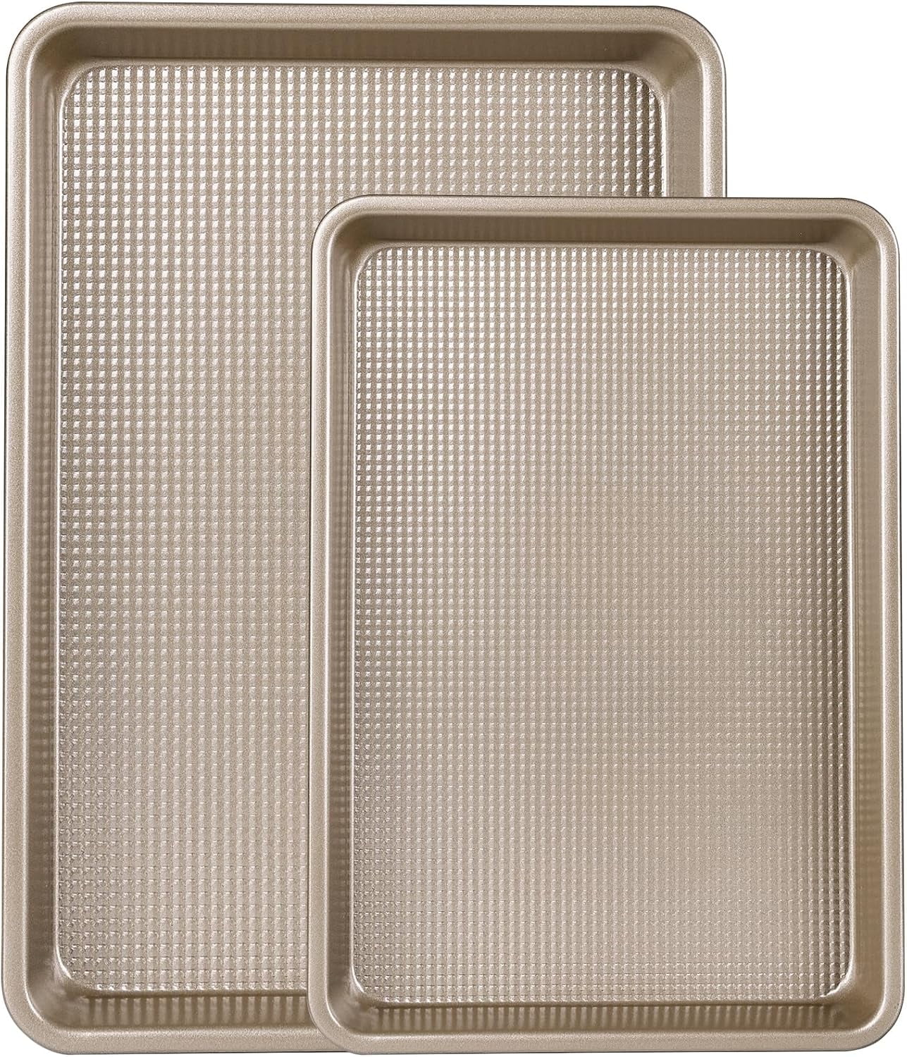 2 Piece Professional Baking Pan Set, Nonstick Bakeware Set, Heavy Duty ...