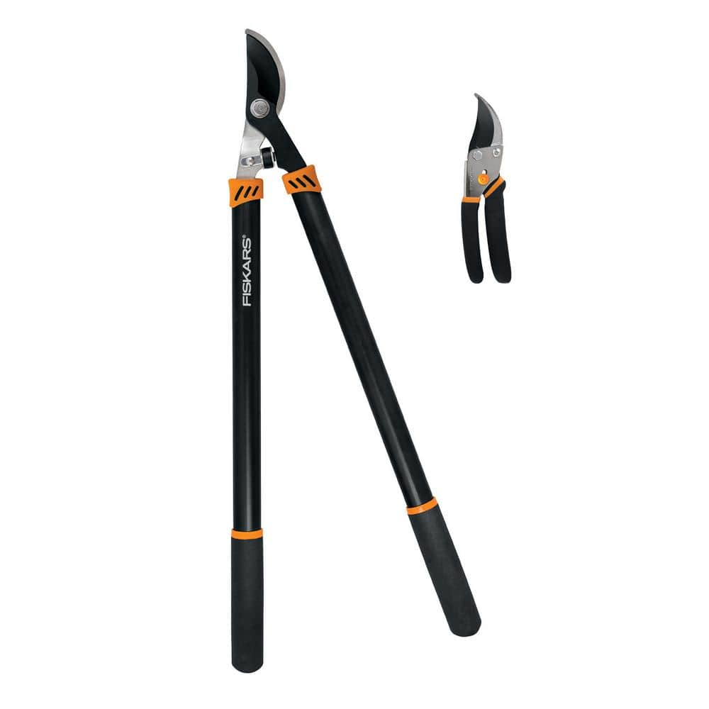 2-Piece Pruner Set with 28 in. Bypass Lopper and 9 in. Bypass Pruning ...