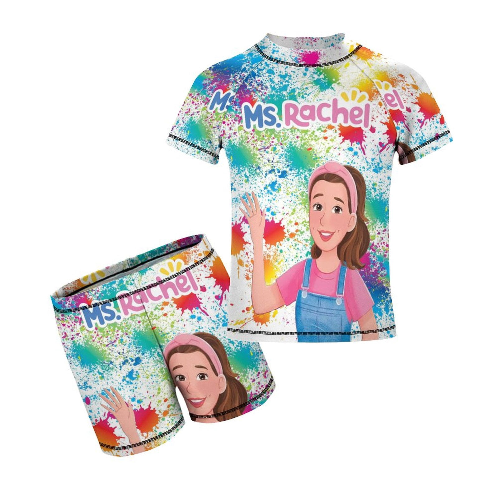 2 Piece Ra-Chel Bathing Suits Rash Guard Swim Shirts with Shorts Set ...