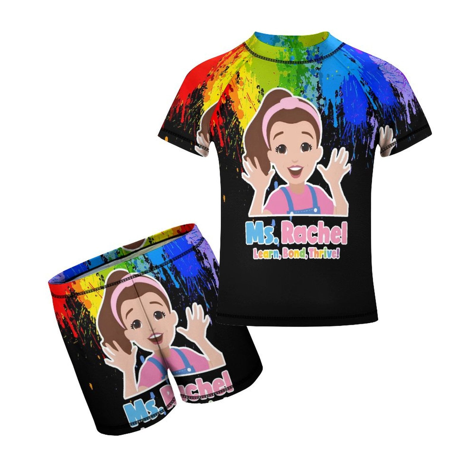 2 Piece Ra-Chel Bathing Suits Rash Guard Swim Shirts with Shorts Set ...